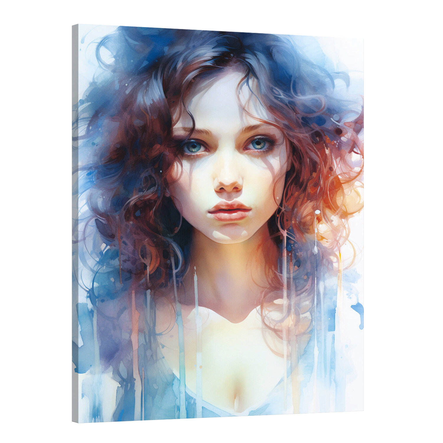 Интерьерная картина 50х70 "Портрет девушки с глубокими глазами"