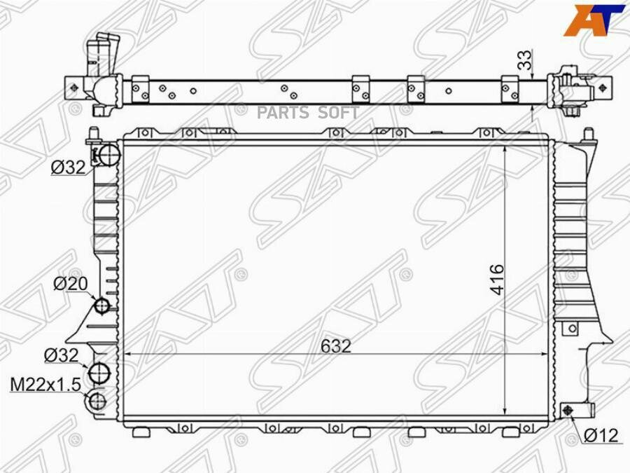 Радиатор Audi A6 94-97 / 100 91-95 SAT SG-AD0002-MT | цена за 1 шт