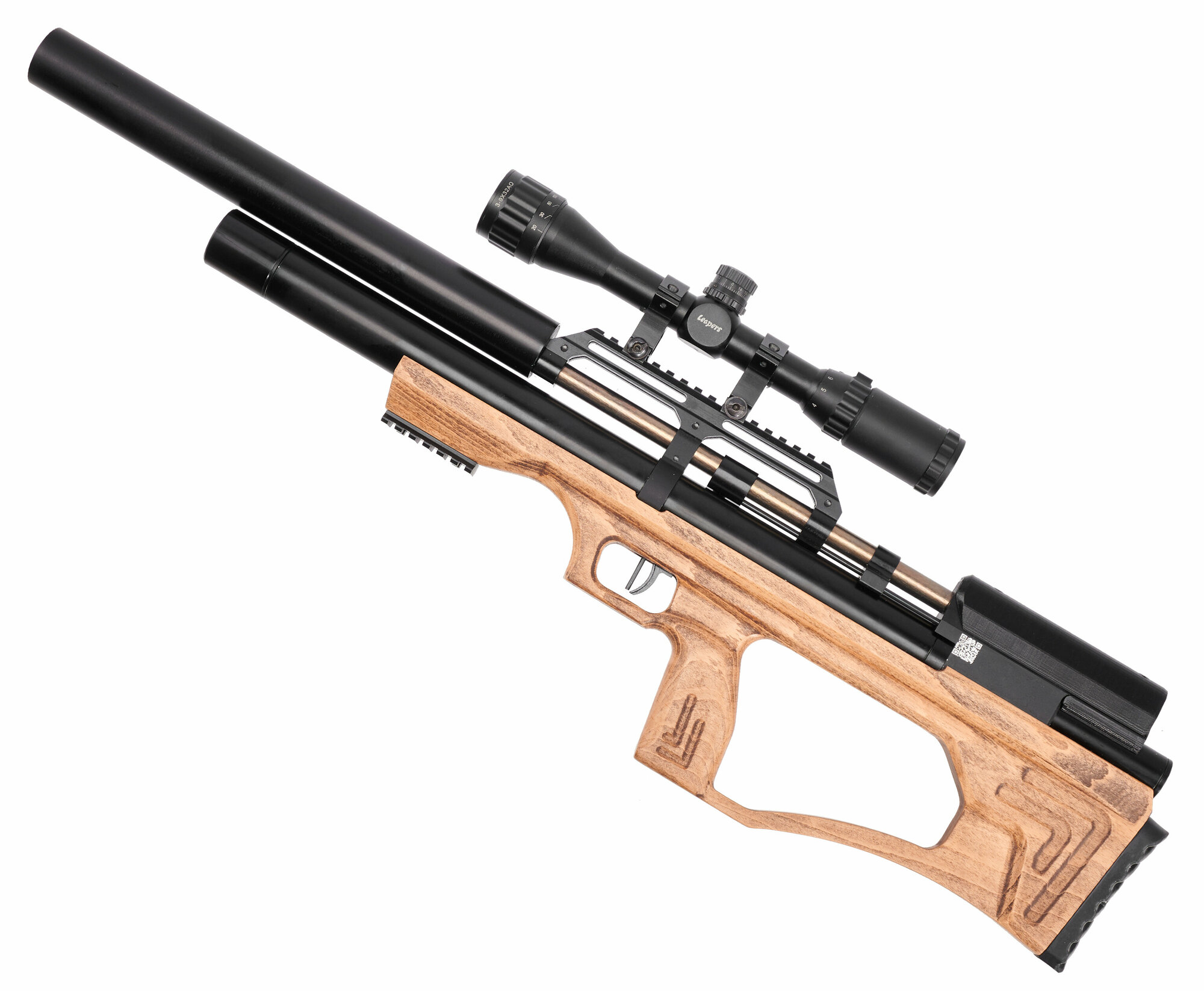 Пневматическая винтовка Krugergun Снайпер Буллпап 5.5 мм (580 мм, резервуар 510, редуктор, передний взвод, дерево L)