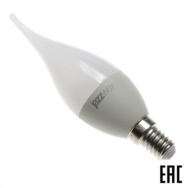 Лампа светодиодная "свеча на ветру" т/б свет 7Вт 1027894-2 PLED-SP CA37 7W E14 3000К Jazzway (5 шт. в комплекте)