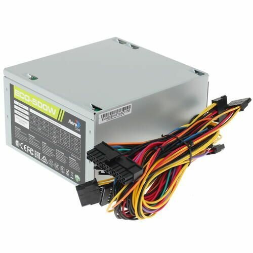 Блок питания AEROCOOL ECO-500, 500Вт, 120мм, серый, retail