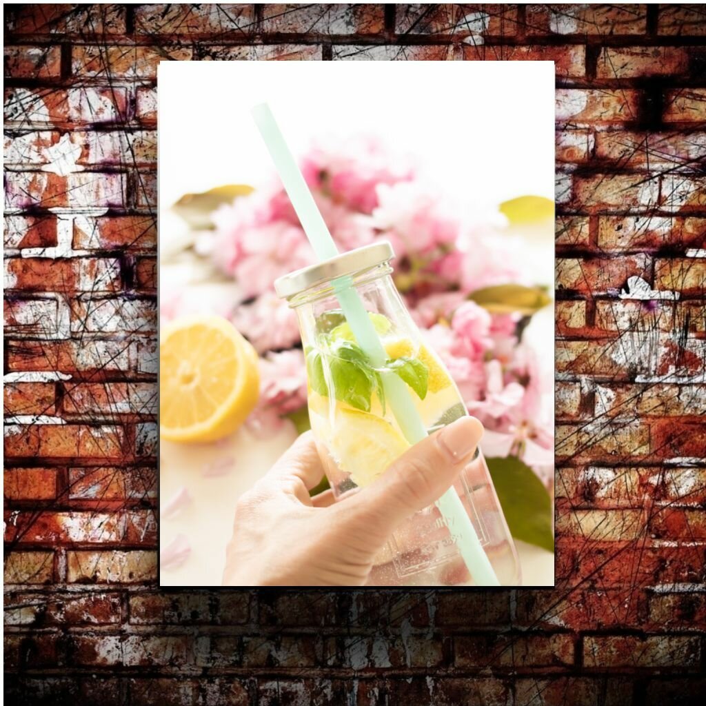 Плакат "Лимонный сок в бутылочке" Cool Eshe из коллекции "Интерьеры на любой вкус", А4 (29,7 х 21 см)