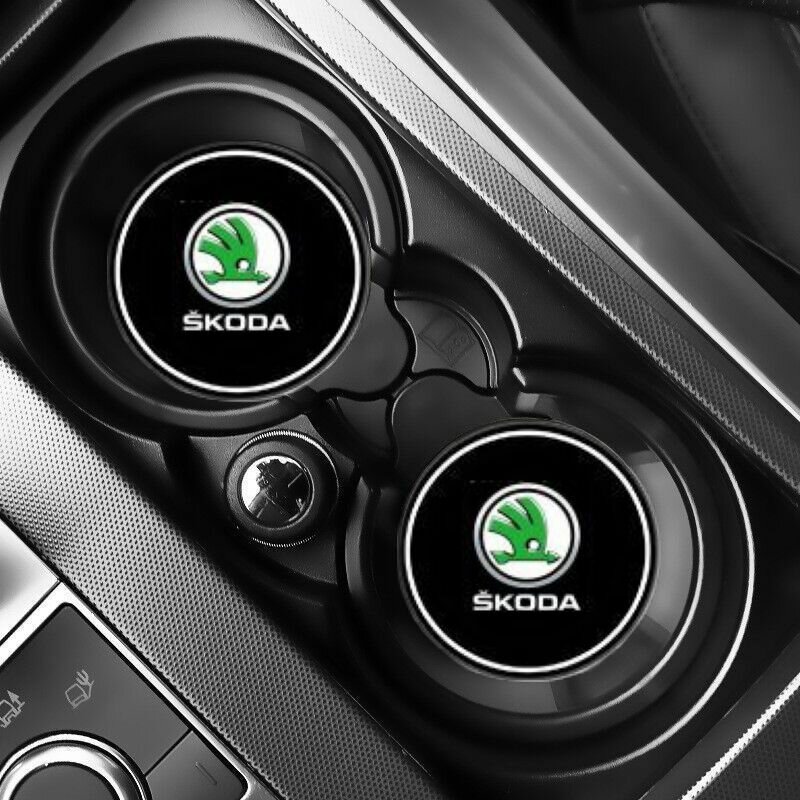 Коврик в подстаканник автомобиля SKODA, 2 шт