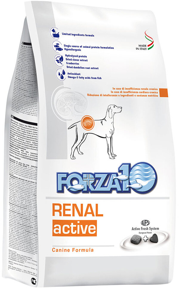 FORZA10 DOG RENAL ACTIVE для взрослых собак всех пород при хронической почечной недостаточности (4 кг х 4 шт)