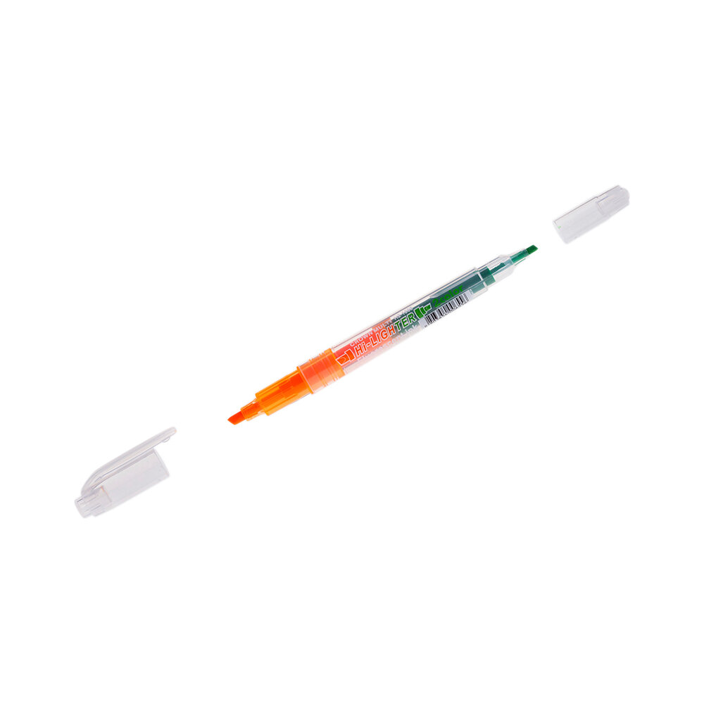 CROWN Текстовыделитель двухсторонний Multi Hi-Lighter 4 мм перо скошенное для заметок и подчеркивания цвет H2-1000 розовый/голубой