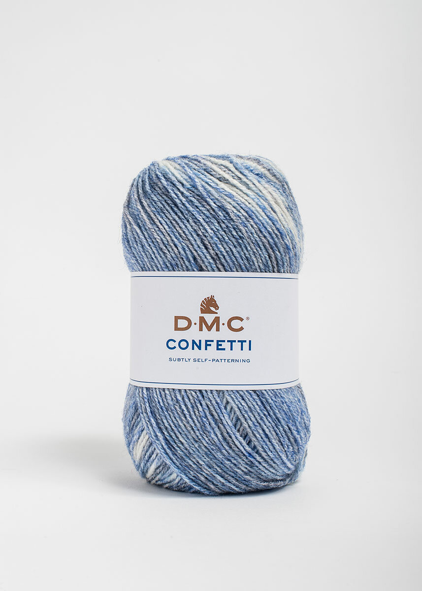 Пряжа "DMC" 8147 Confetti 80% акрил, 20% шерсть 100 г 355 м 555 бело-синий