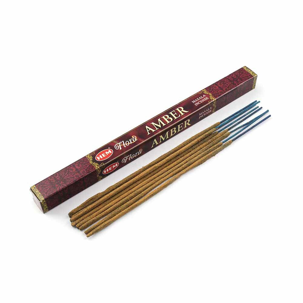 Благовония HEM Flora Amber (амбра), 8 шт