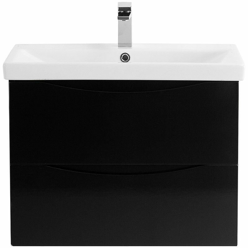 База под раковину подвесная BelBagno MARINO с двумя выкатными ящиками Nero Lucido 700x450x500 MARINO-700-2C-SO-NL-P