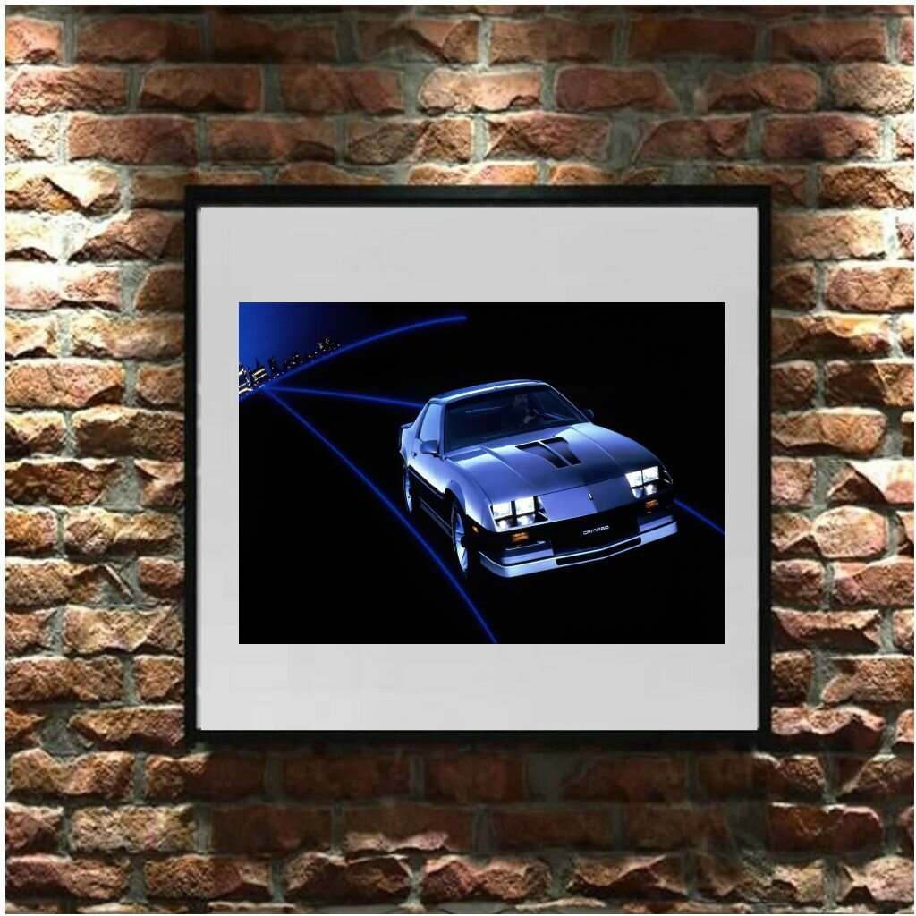 Плакат "Chevrolet Camaro серебристая" от Cool Eshe из коллекции "Автомобили", плакат А4 (29,7 х 21 см) для интерьера
