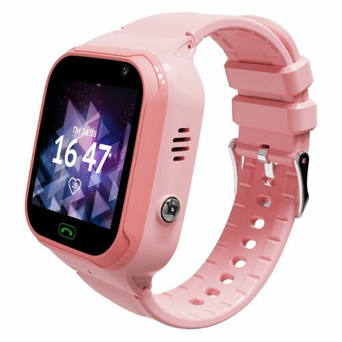 Смарт-часы Кнопка Жизни Aimoto Omega 4G, 42мм, 1.44", розовый/розовый [9250102]