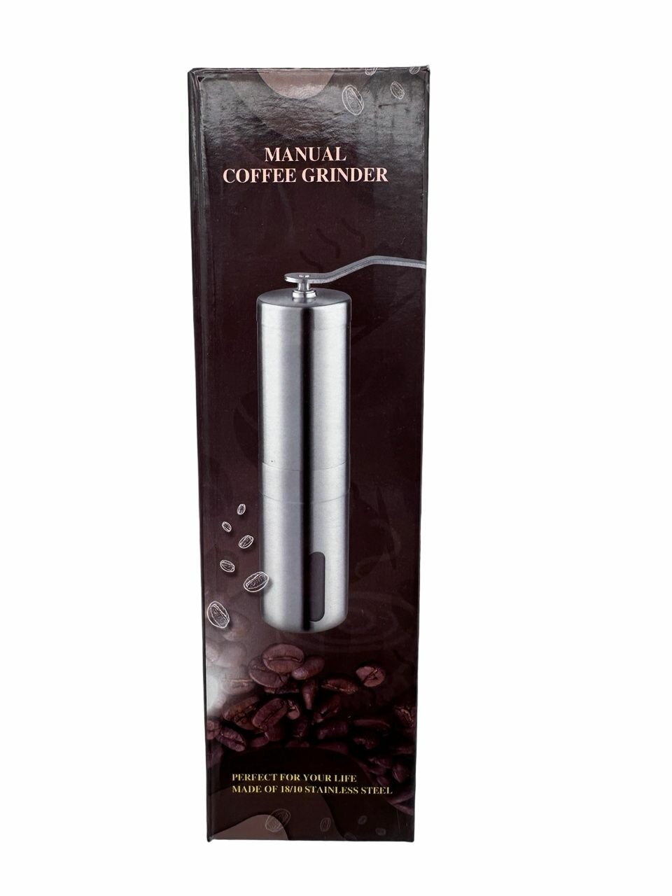 Кофемолка Manual Coffee Grinder, нержавеющая сталь, ручная, серебристая