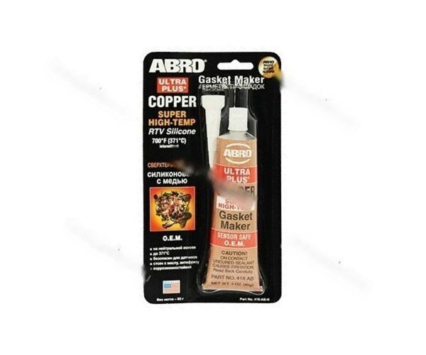 Герметик Abro, 85 г, силиконовый медный, для авторемонта