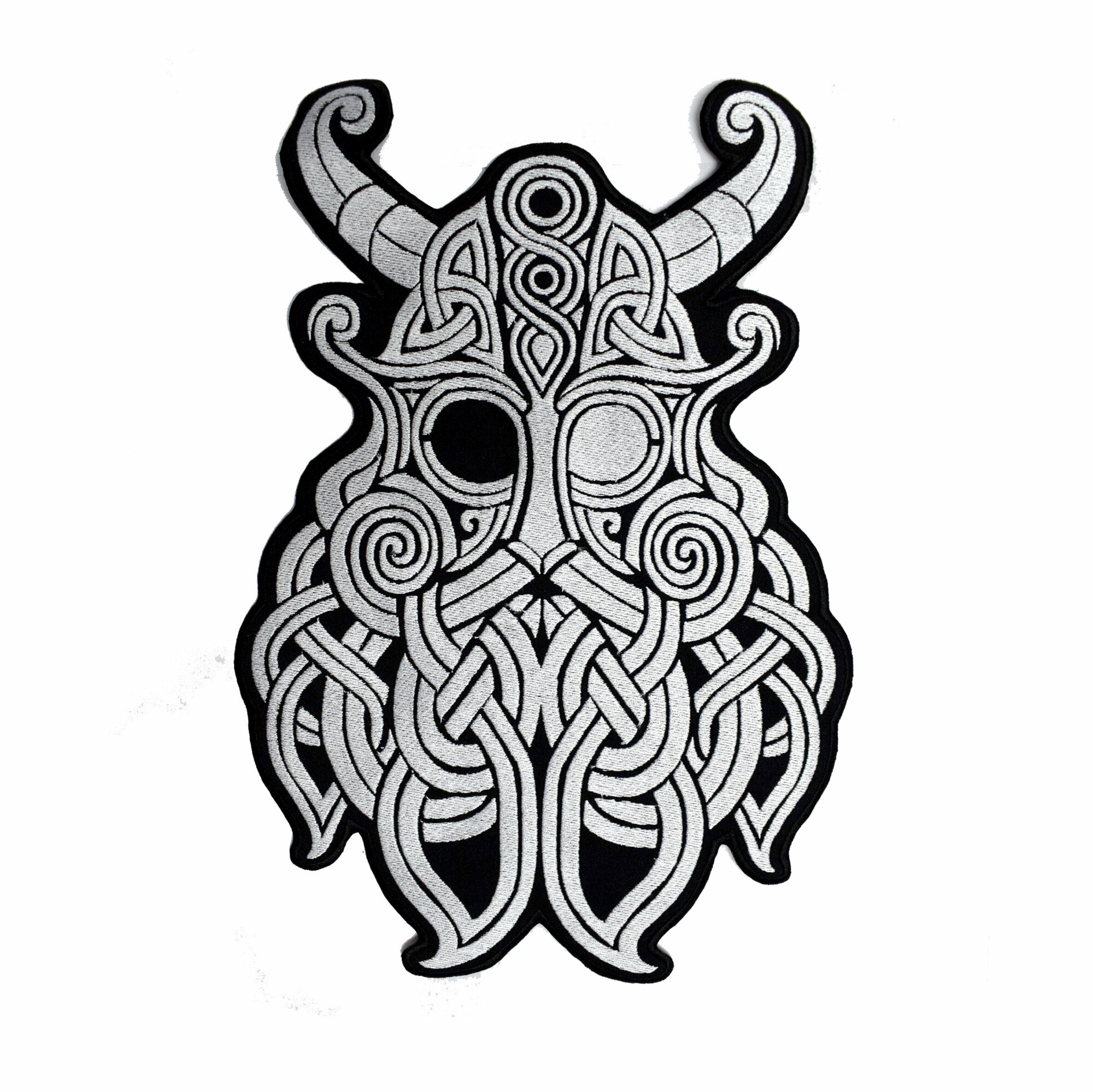 Большая нашивка на куртку, патч, шеврон байкерский, нашивка на спину Викинг Размер 23х34 см.