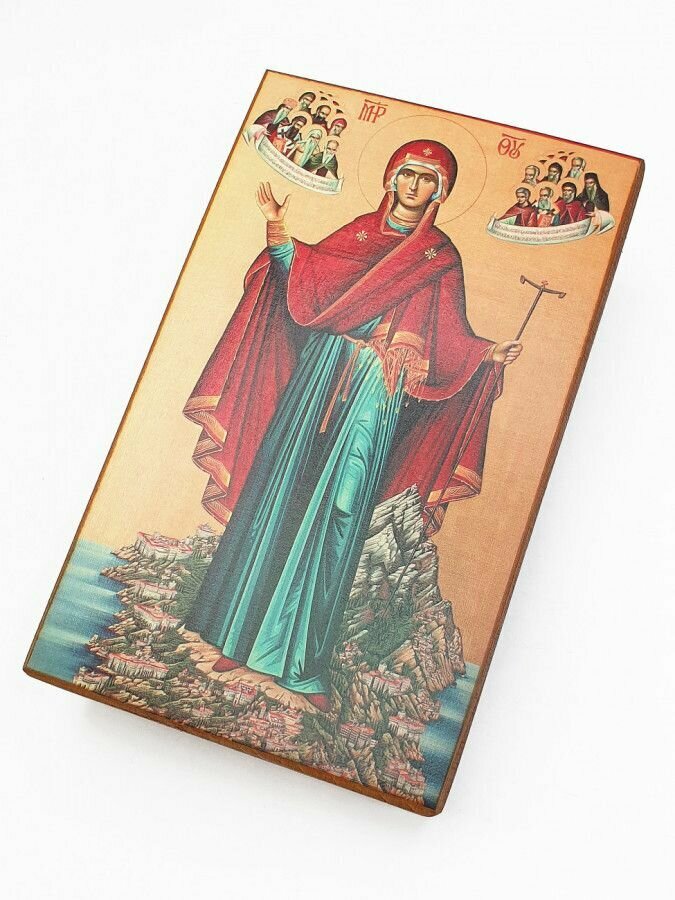 Икона Пресвятой Богородицы Афонская (Игумения Святой Горы), под старину, 10х16,5 см