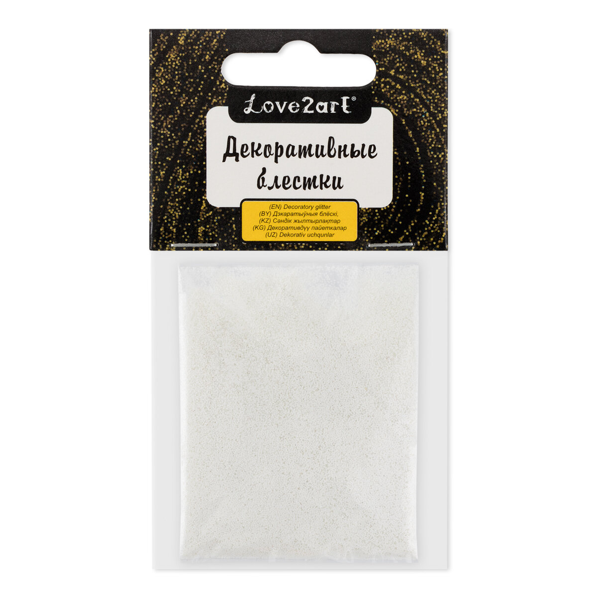 Love2art Декоративные блестки GLI-01-SX07 0.2 мм Белый White 5 г 4.5 мл №03 для маникюра