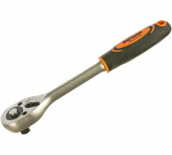 Трещотка 1/2" 45-зубцов 255мм с двухкомпонентной рукояткой "AV Steel"