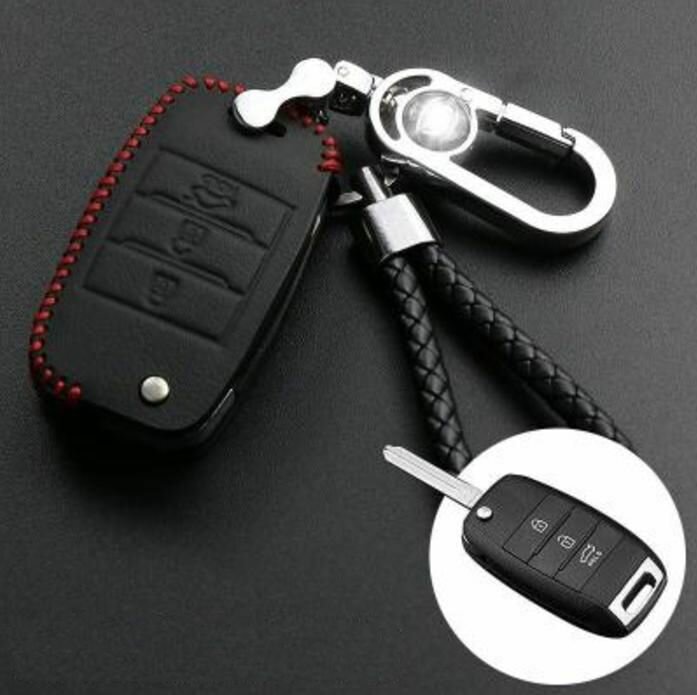 Кожаный чехол для выкидного ключа Киа Рио 4 - Kia Rio IV 2017-2023