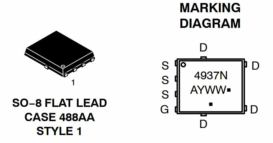 Микросхема NTMFS4937NT1G N-Channel MOSFET 30V 70A