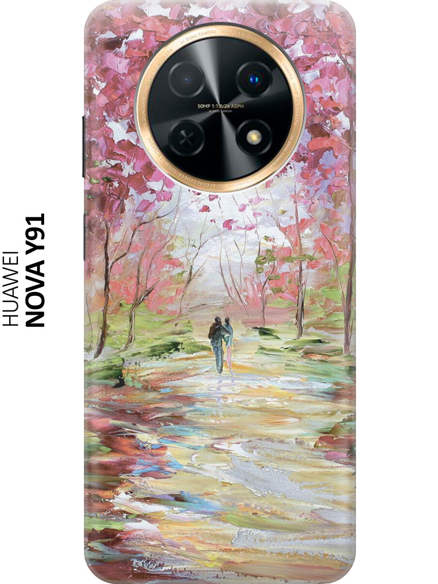 Силиконовый чехол Весенняя роща на Huawei nova Y91 / Хуавей нова У91