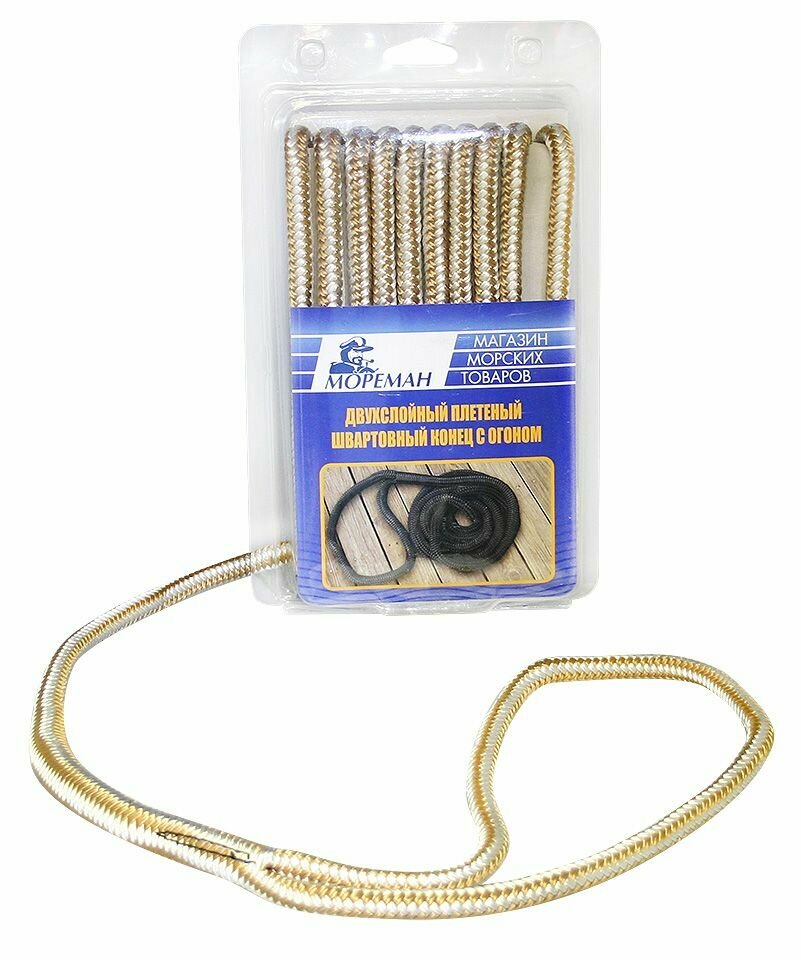 Плетеный швартовный конец, 15,9 мм x 9 м, желтый/белый (10255190)