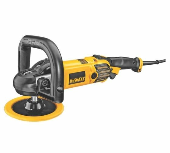Полировальная машина Dewalt DWP 849X, электронная защита от включения, крепление на липучке