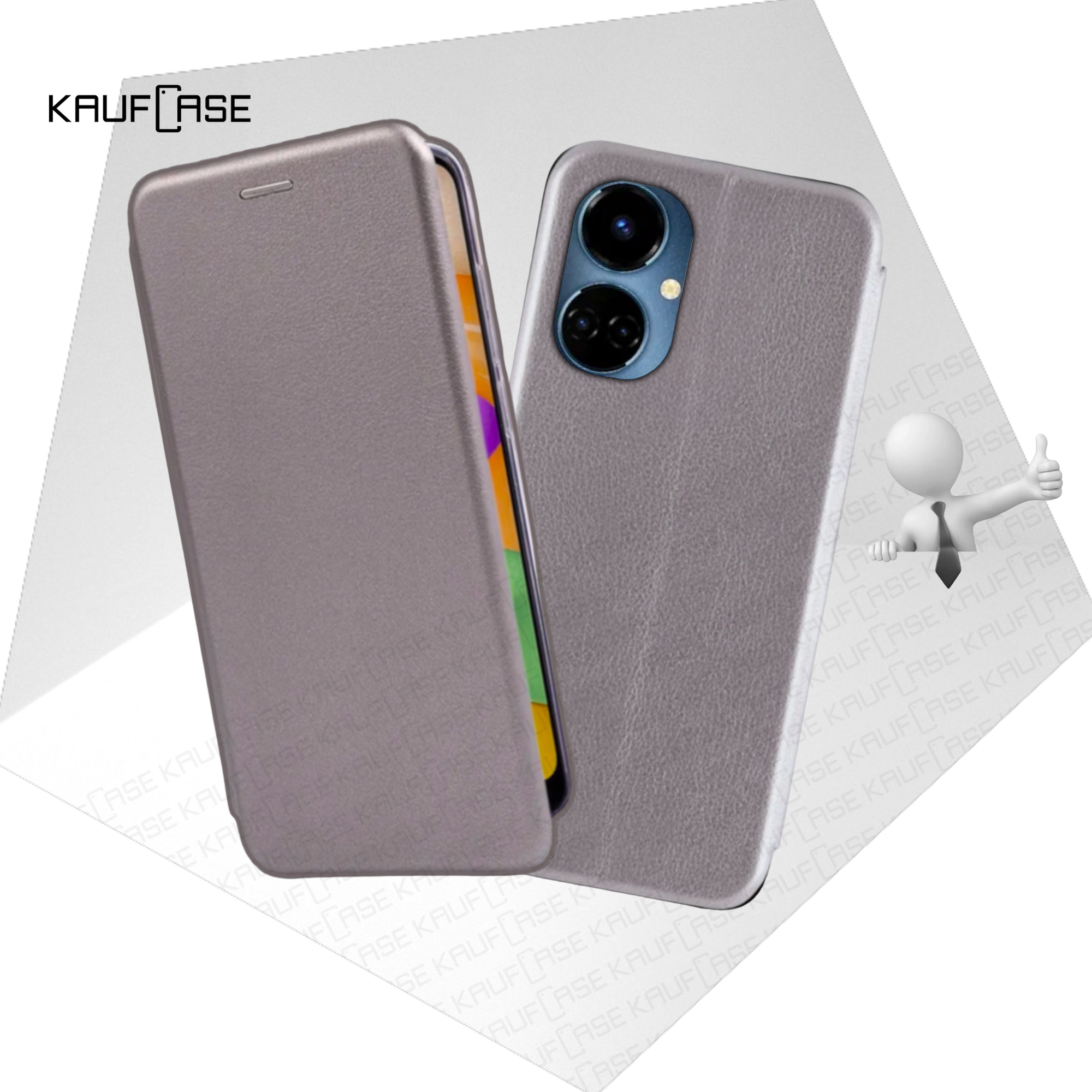 Чехол книжка для телефона Tecno Camon 19 /Camon 19 Pro (CI8n, CI6n) (6.8"), серебро. Текстура под кожу