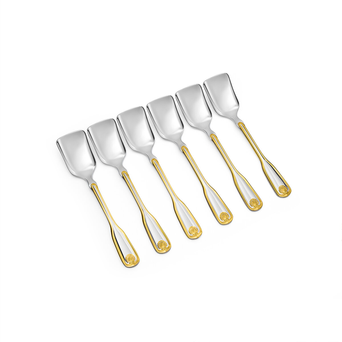 Набор ложек для мороженного и десертов венус с золотым декором/ 6 штук от Zepter