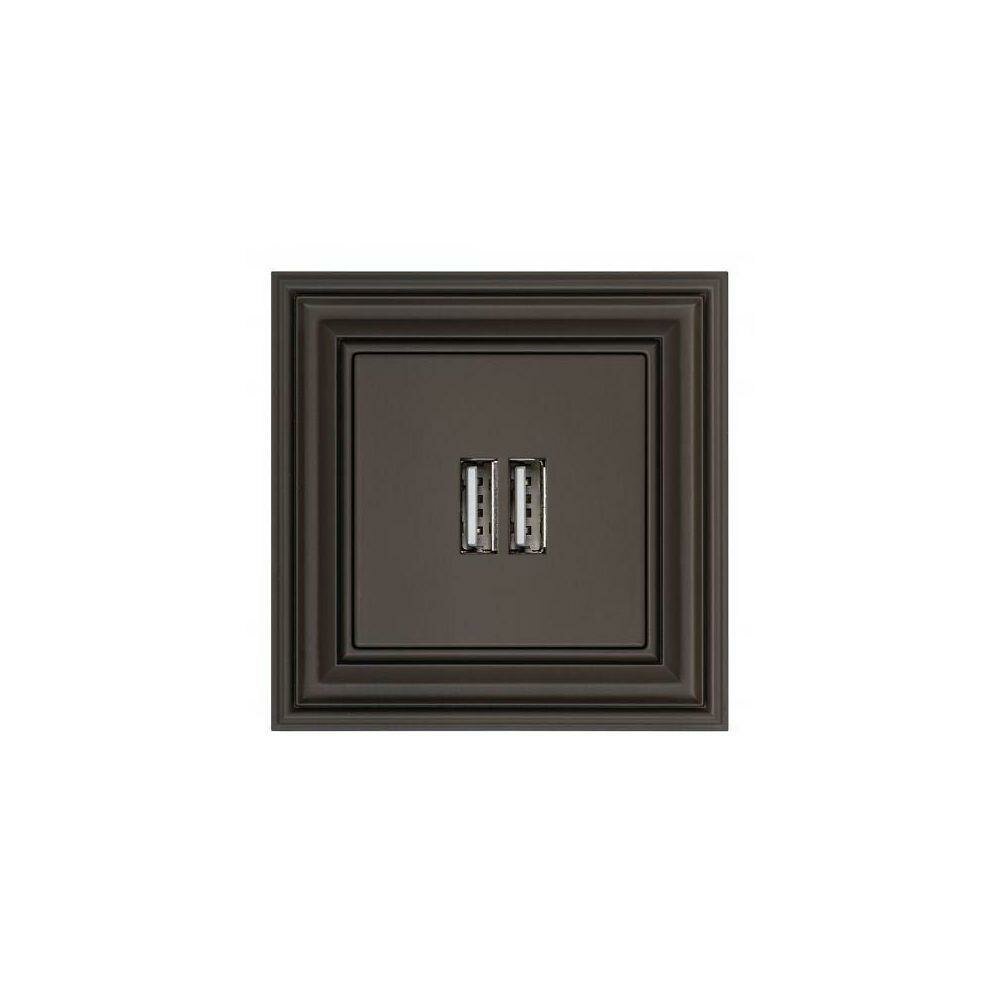 Розетка 2xUSB Liregus Retro коричневый омбре 29-016