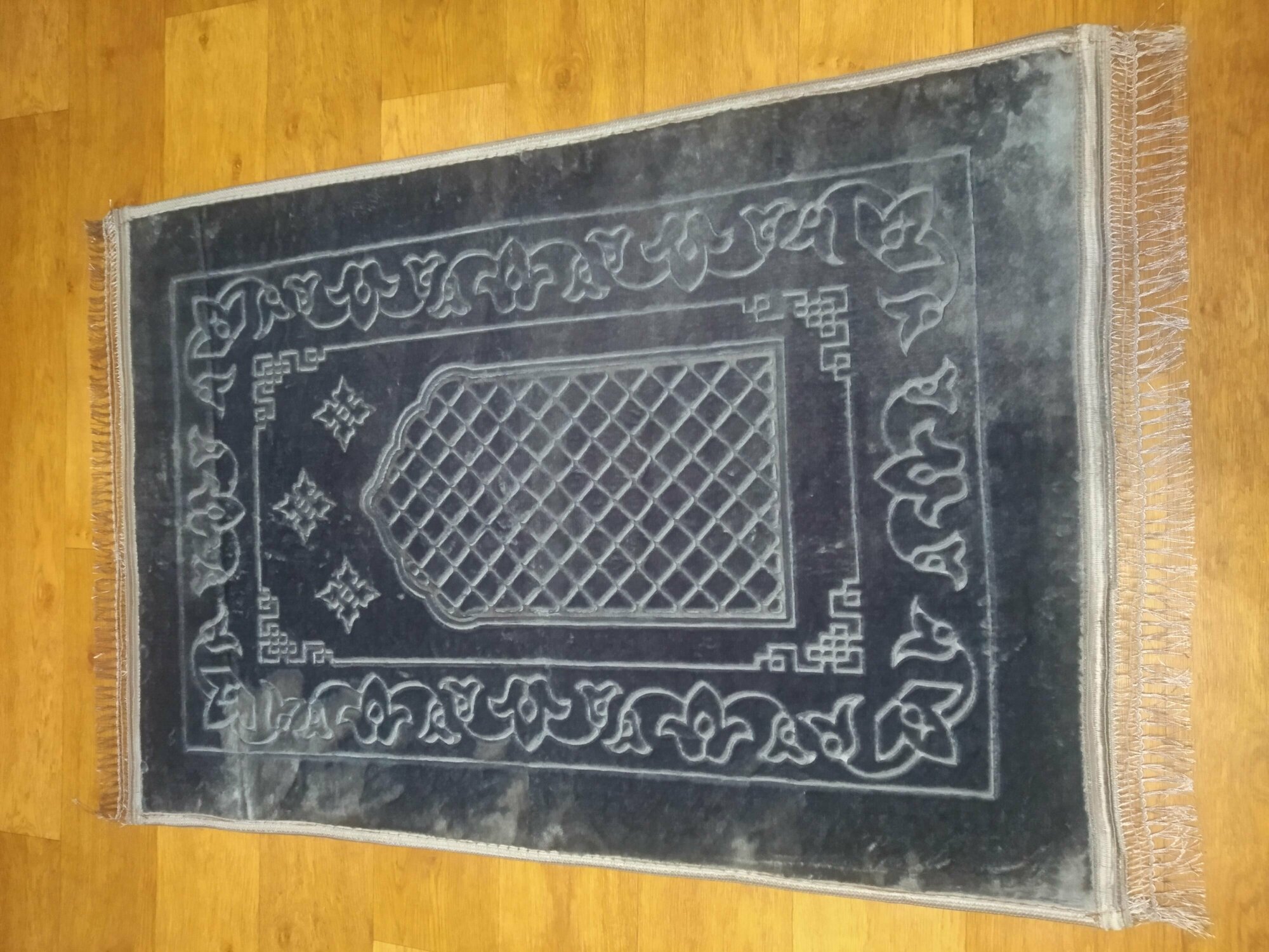 Намазлык - молитвенный коврик 120*80 серый . Традиционные арабские узоры ", хлопок , 0.8 x1.2 м