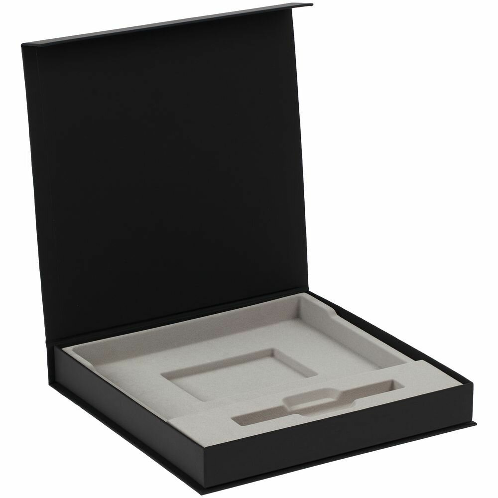 Коробка Memoria с ложементом под ежедневник и ручку, ver. 2, черная, 24х23,5х3,5 см
