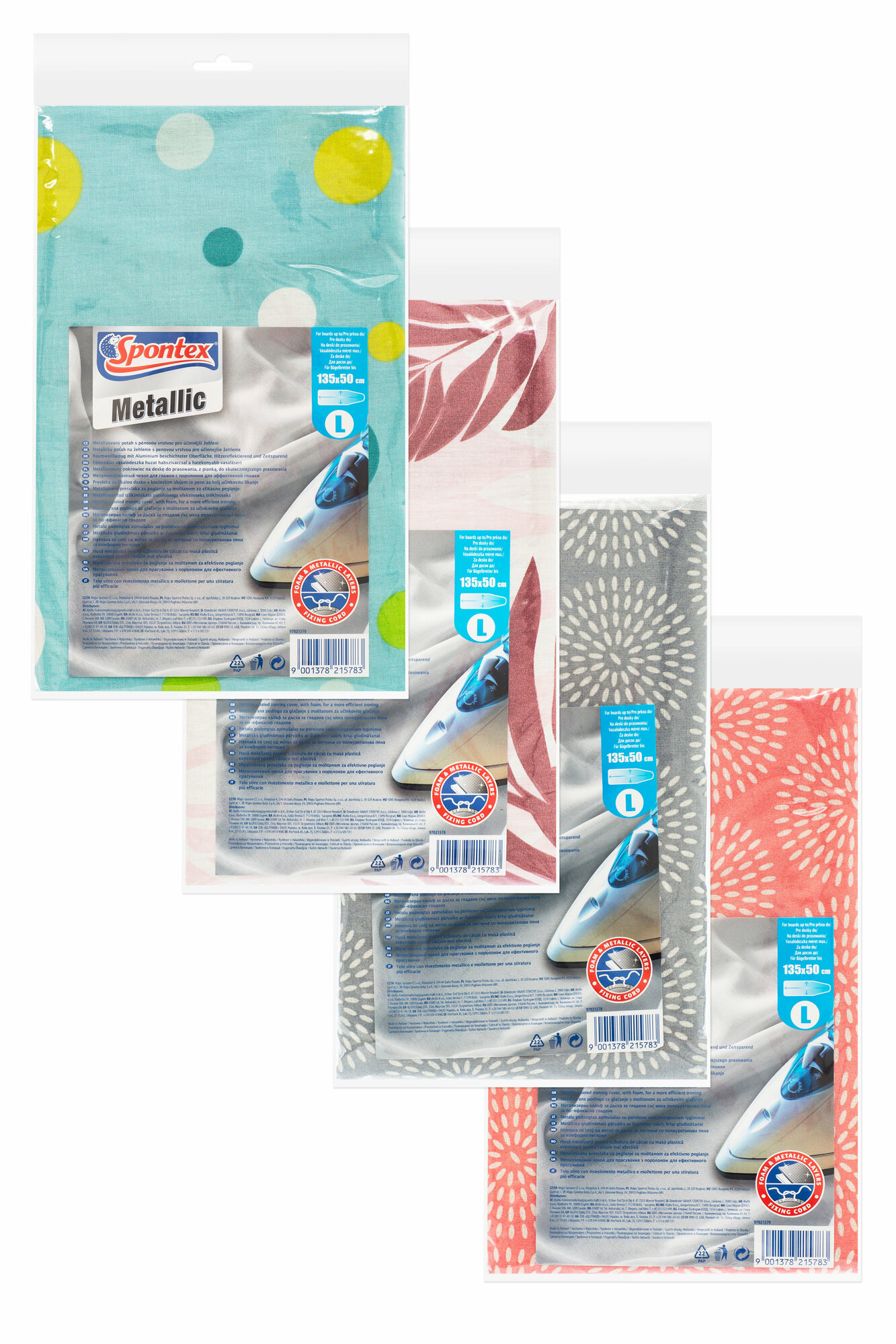 Чехол для гладильной доски METALLIC L, 135х50см, хлопок, цвет в ассортименте