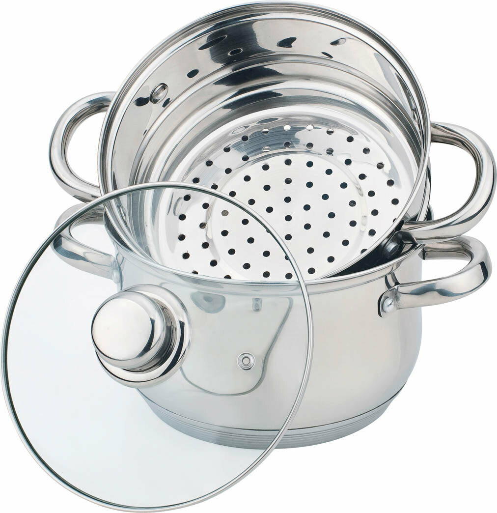 Кастрюля-Пароварка, 2-х Ярусная, 3 Предмета, D 18См, 2,5Л KSG-933-500