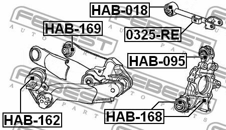 Тяга задней подвески (HONDA CR-V RE3/RE4 2007-) FEBEST, 0325RE FEBEST 0325-RE