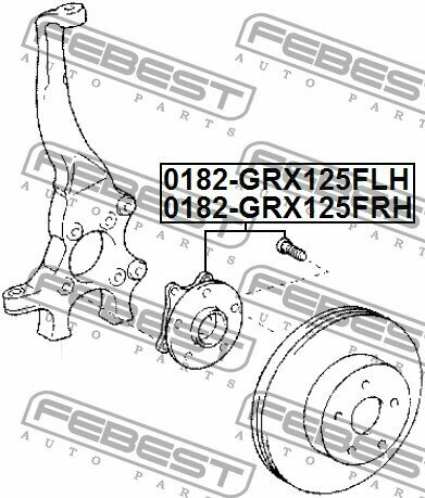 Ступица Передняя Правая TOYOTA CROWN/MAJESTA GRS183/GRS181/UZS187 4WD 2003-2008 FEBEST 0182GRX125FRH