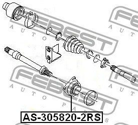 Подшипник промежуточного вала, AS3058202RS FEBEST AS-305820-2RS