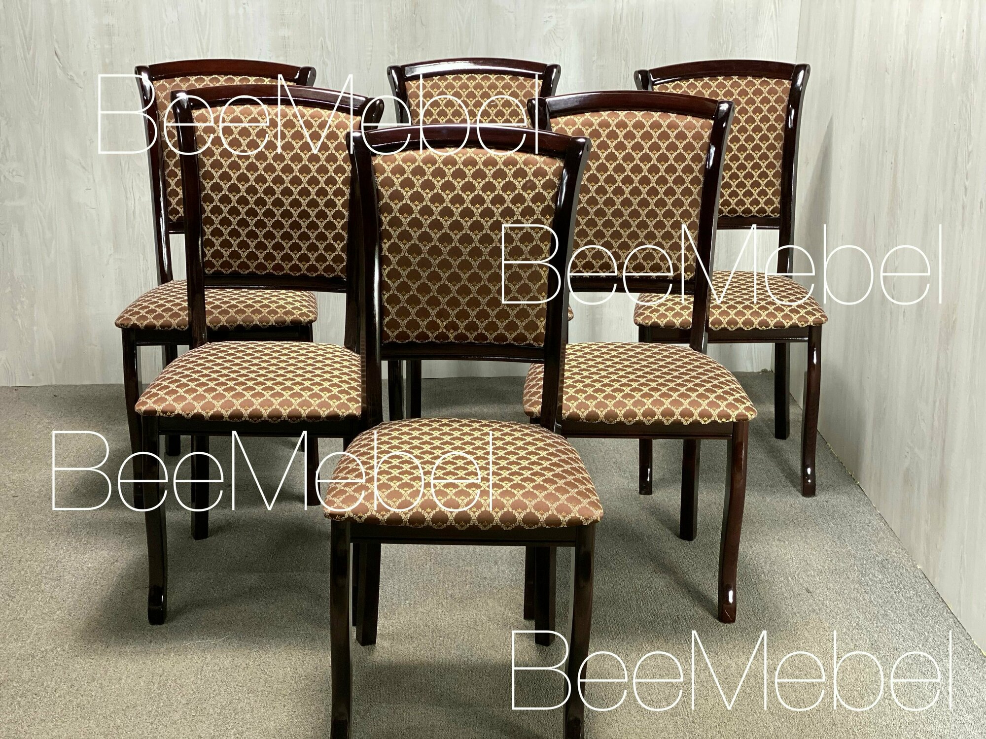 Комплект стульев "Кабриоль", массив бука, с мягкой спинкой, 4 шт, цвет темный орех