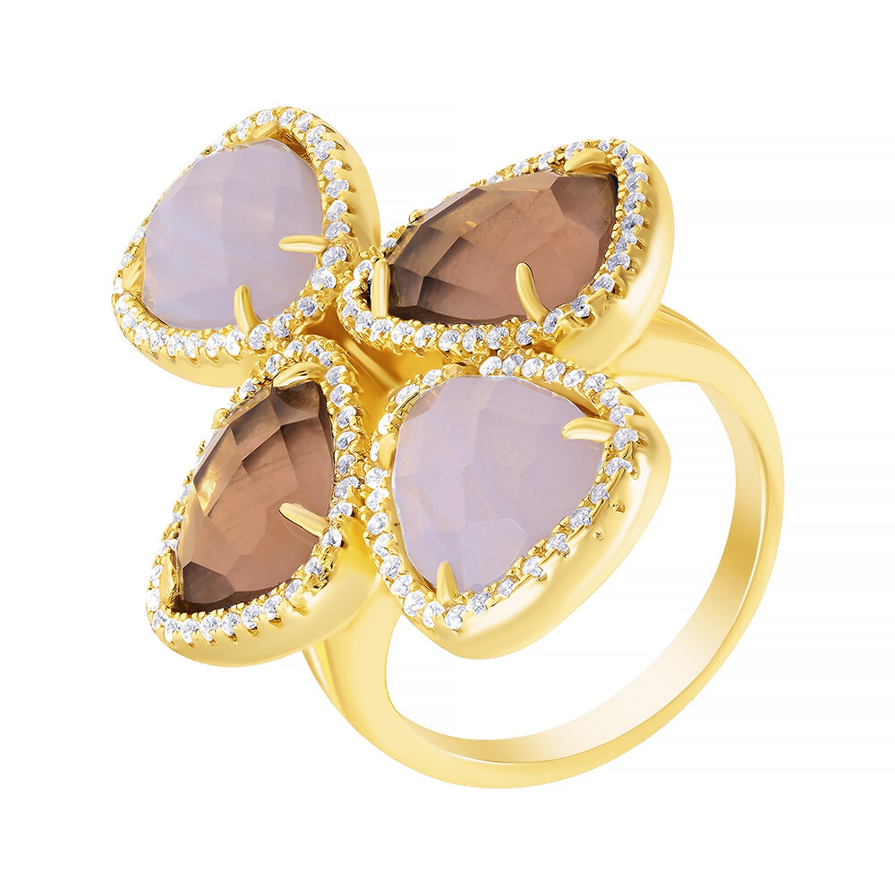 Кольцо, серебро, 925 проба, агат