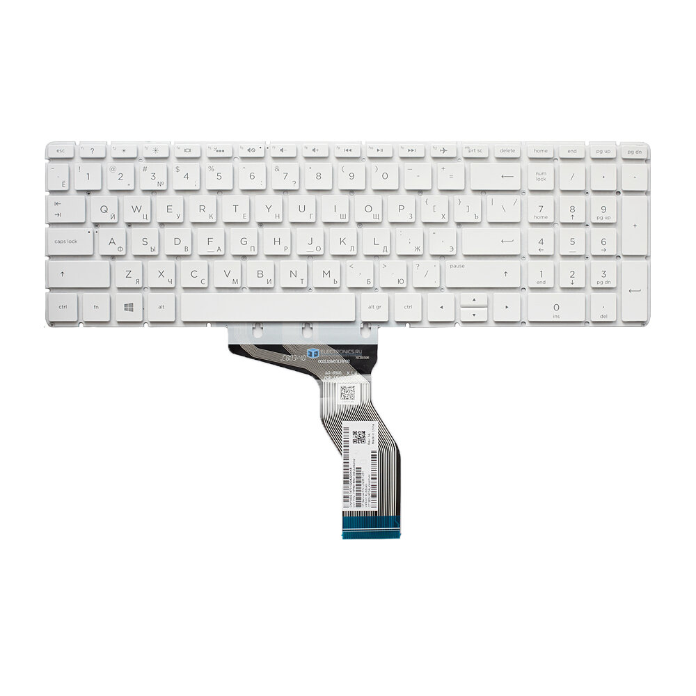 Клавиатура с подсветкой для ноутбука HP 15-bw061ur / 15-bw017ur / 15-bw015ur / 15-bw024ur / 15-bw582ur / 15-bs701ur / 15-bw026ur / 15-bw537ur / 15-bw005ur / 15-bw029ur / 15-bw021ur / 15-bw519ur / 15-bs010ur / 15-bw087ur / 15-bs048ur / 15-bs000ur - белая