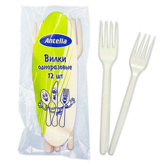 ANTELLA набор вилок 12 шт пластик белый - практичный столовый комплект для дома и пикников