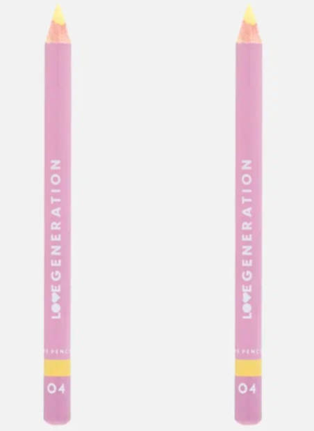 Карандаш для глаз Love Generation Eye Pencil, тон 04 желтый, 1.2 гр, 2 шт