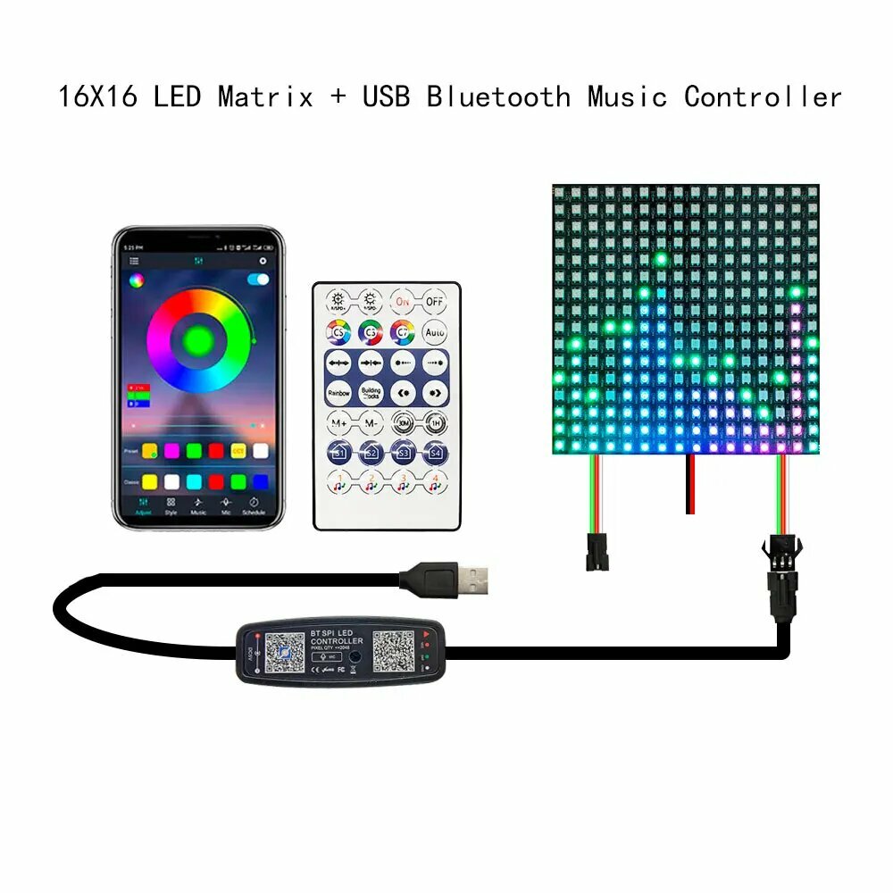 RGB-контроллер Aurboos для LED-панели 28 клавиш 16x16 Full Set