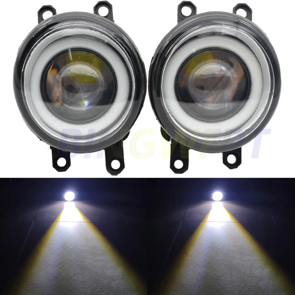 Для Toyota Prius ZVW30 XW30 2009 2010 2011 светодиодные противотуманные фары «ангельские глазки» Противотуманные фары Дневные ходовые Противотуманные фары DRL + линзы с резьбой Angel eye - W