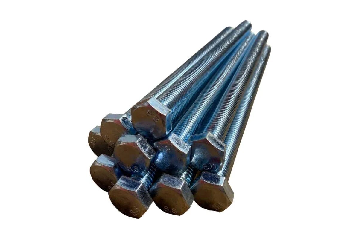 Бп12180пр Болт высокопрочный DIN933 М12x180 8.8 ОЦ цинкованный, метрическая резьба, 10 шт