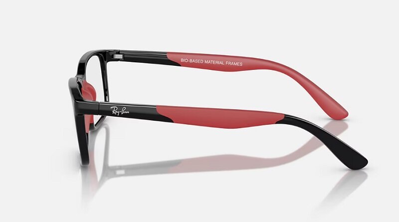Оправа Ray-Ban "RB 1621 3928", прямоугольная, черная, пластиковый материал