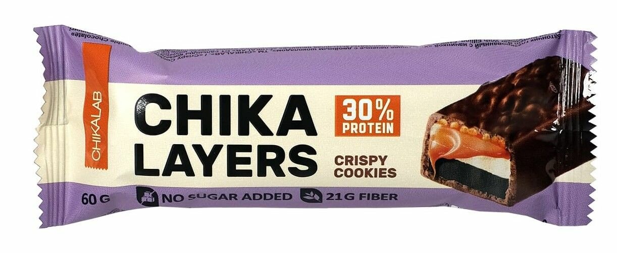 Батончик Chika Layers Хрустящее печенье с двойным шоколадом 60 г x 3 упаковки