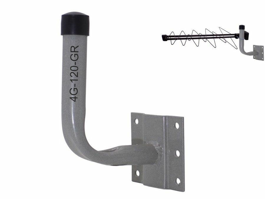 Кронштейн антенный серый; вылет 0,12м, диаметр 22мм