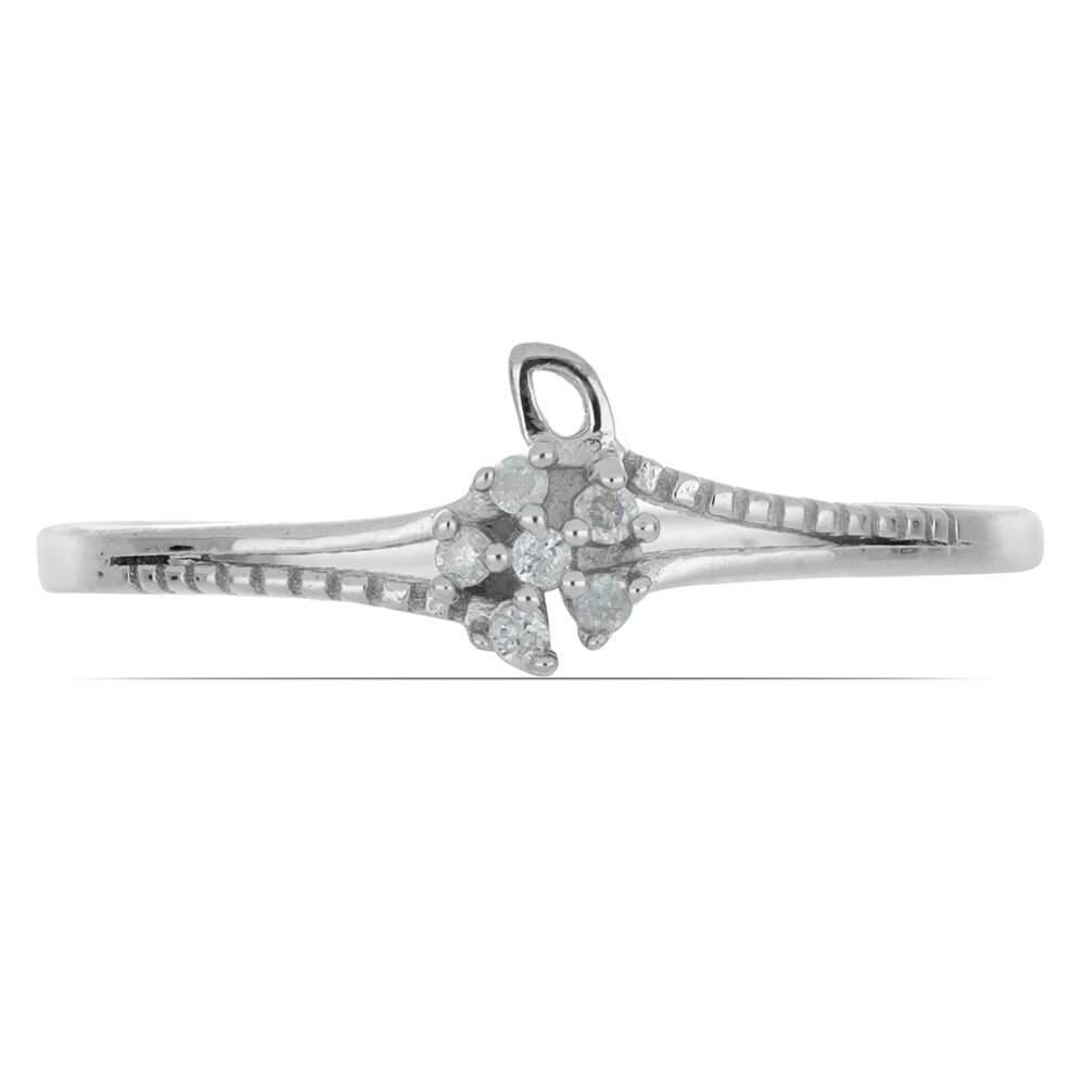 Кольцо, серебро, 925 проба, родирование, бриллиант