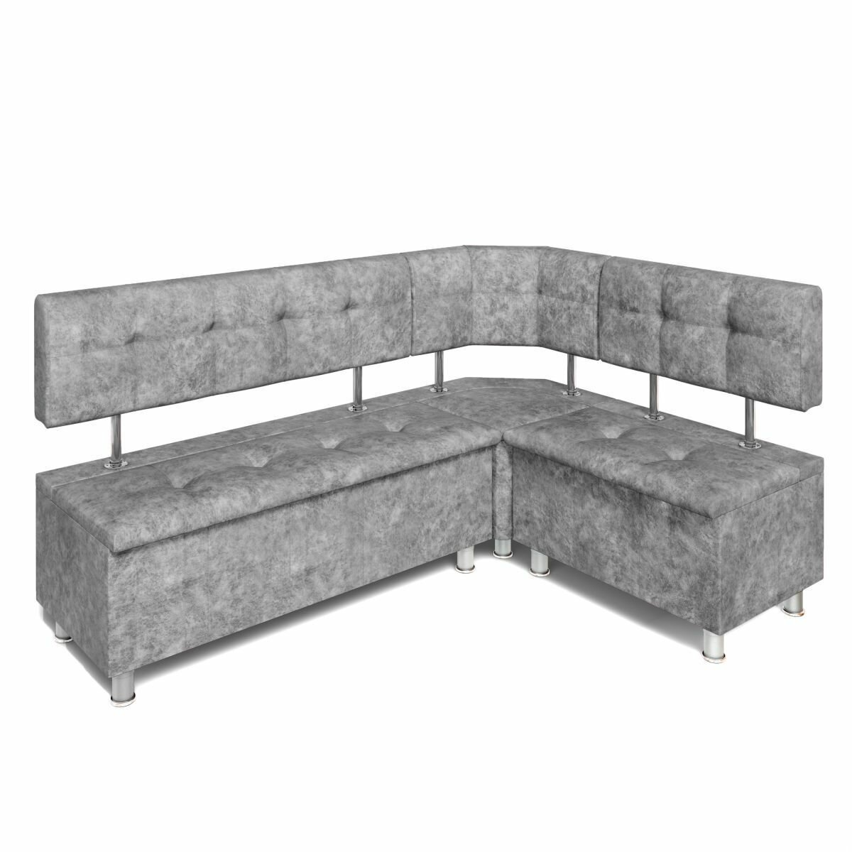 Кухонный диван торонто (МД 1000 + МД 1500 + МУ 500) велюр Графит (Бител)