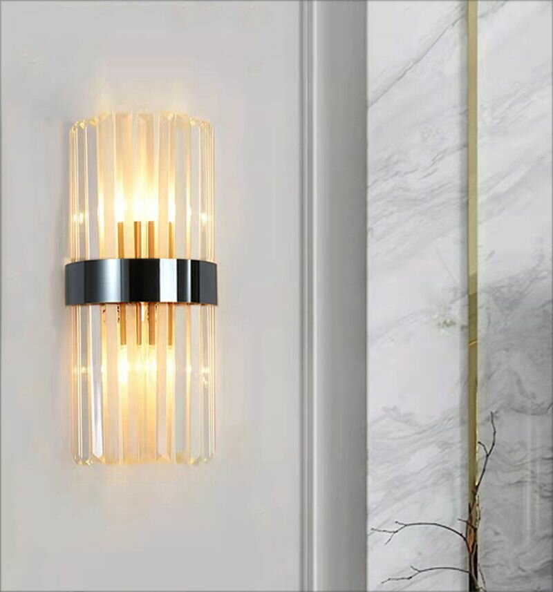 Современный роскошный золотой светодиодный настенный светильник бра для внутреннего оформления Гостиной Спальни лестницы