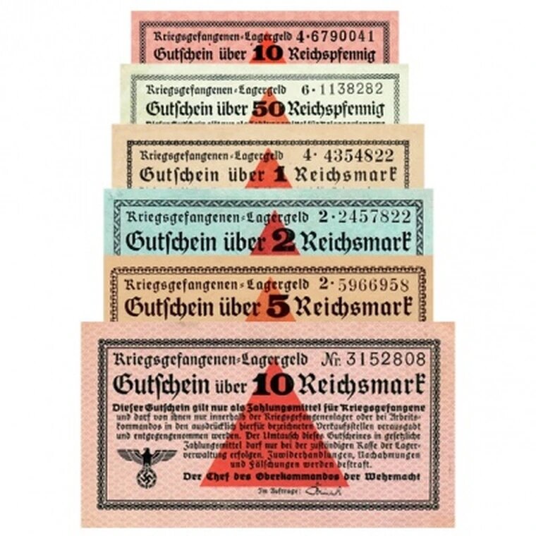 10 пфеннигов - 10 марок 1939 банкноты Германского государства, сувенирные копии, банкноты и купюры редкие коллекционные